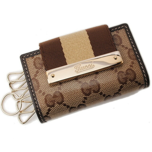 Gucci | Bags | Gucci Key Case Crystal Gg Beige Brown | Poshmark